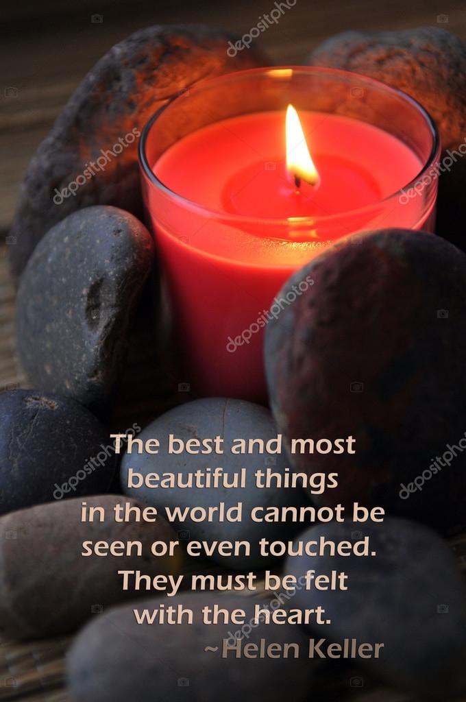 Spa Candle with flat river rocks — Stock Photo © alancrosthwaite #17408865