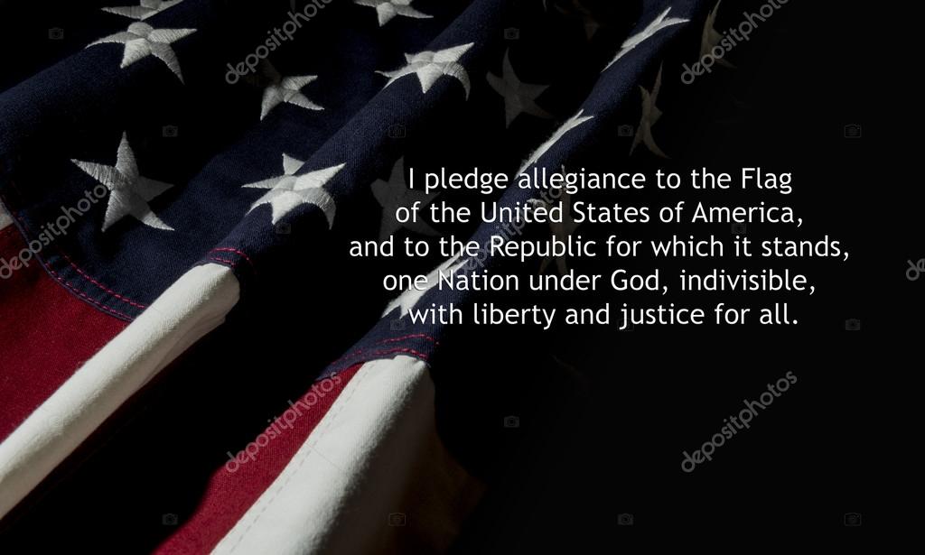 Pledge Of Allegiance over American flag Stock Photo by ©alancrosthwaite ...