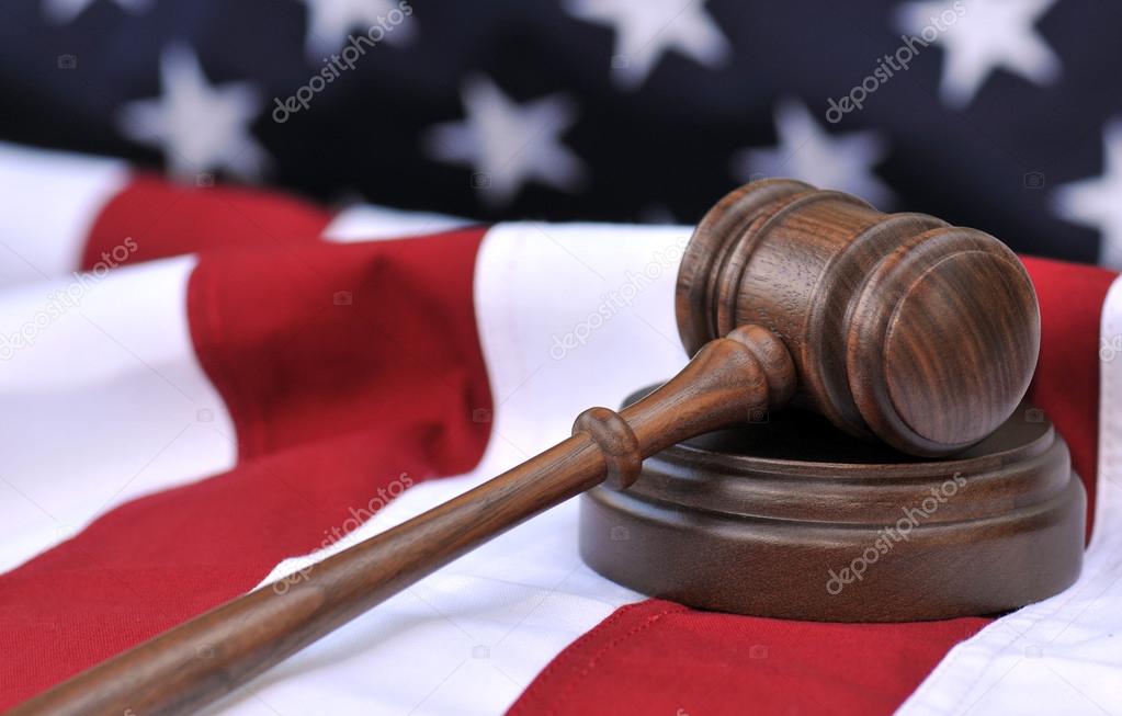 American flag and judicial symbols Stock Photo by ©alancrosthwaite 38780533