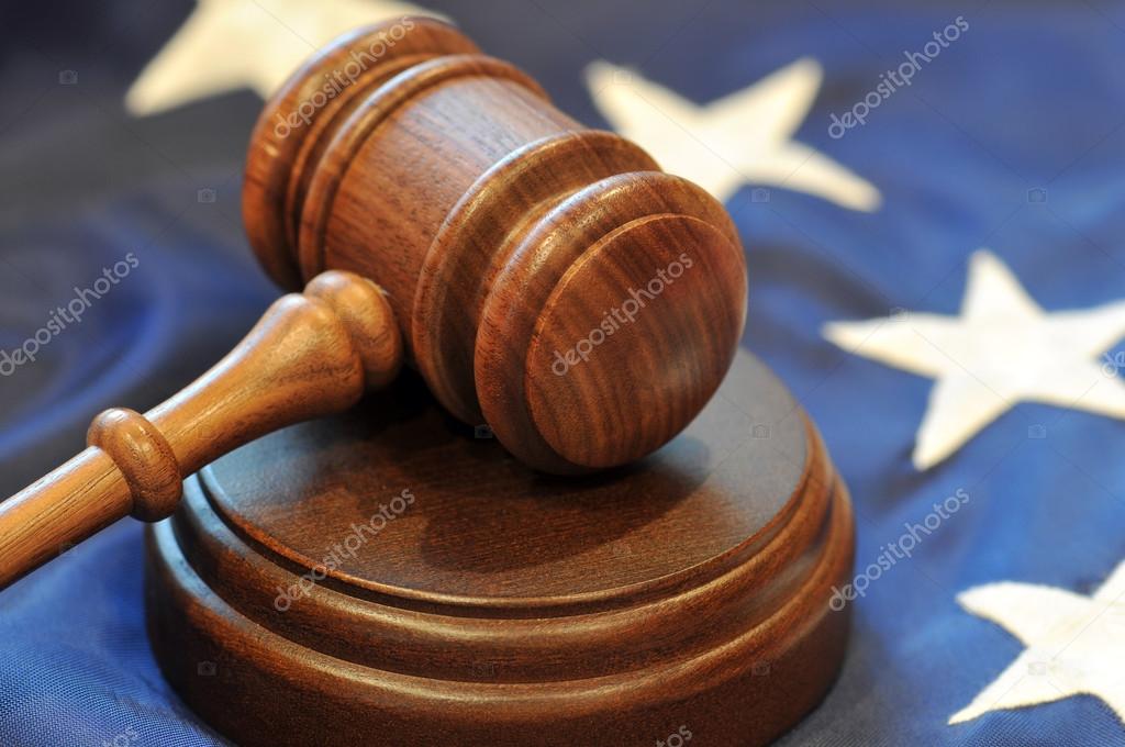 American flag and judicial symbols Stock Photo by ©alancrosthwaite 38780641