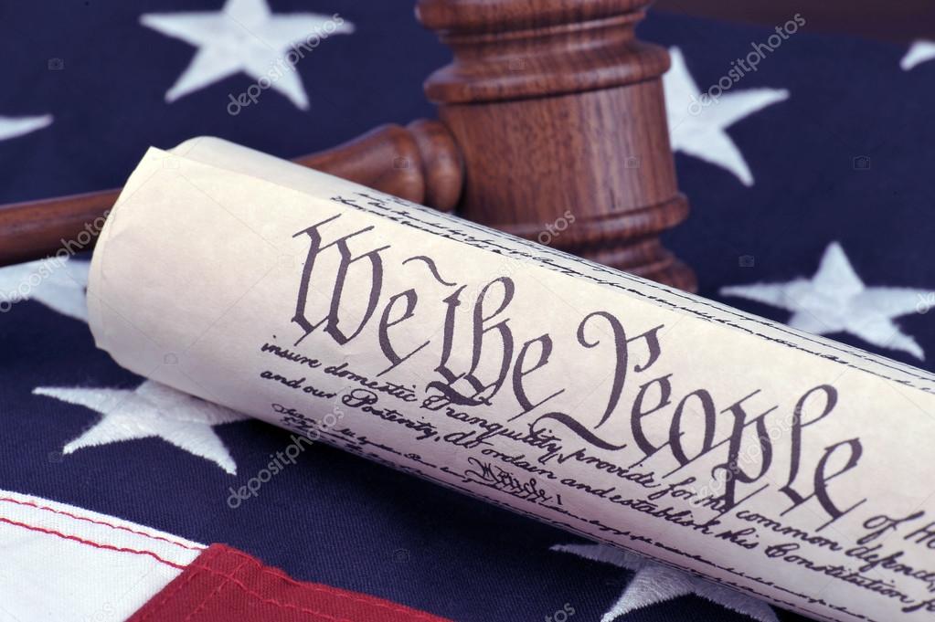 American flag and US Constitution — Stock Photo © alancrosthwaite #38781327