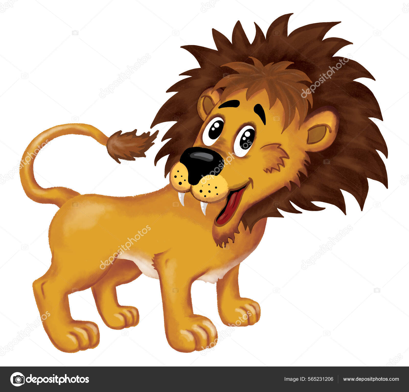 Tecknade Djur Söt Lejon Grafisk Design Illustration Med Lejontecken För ...