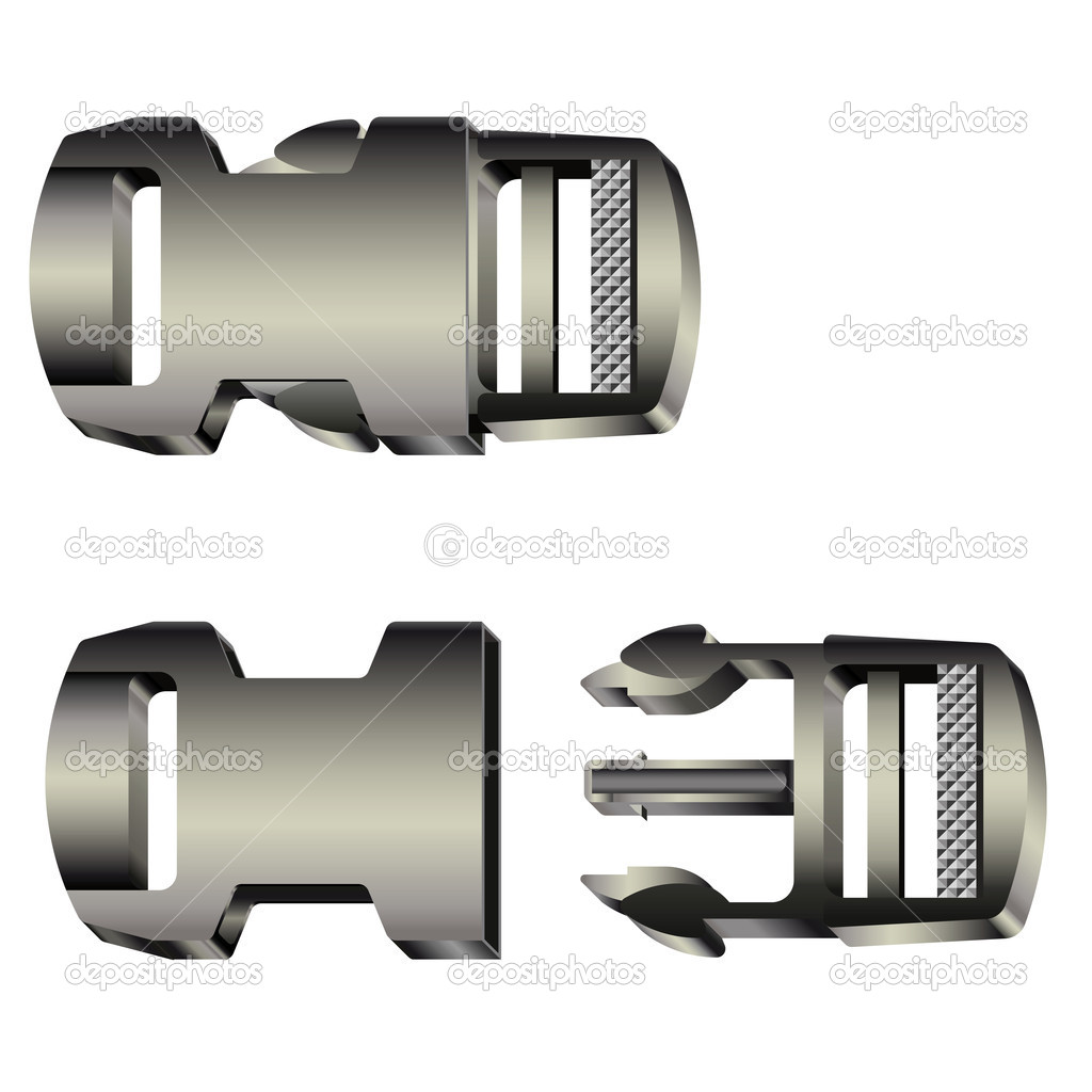 Set of plastic safety buckles — Stock Vector © tairen10 #12644834