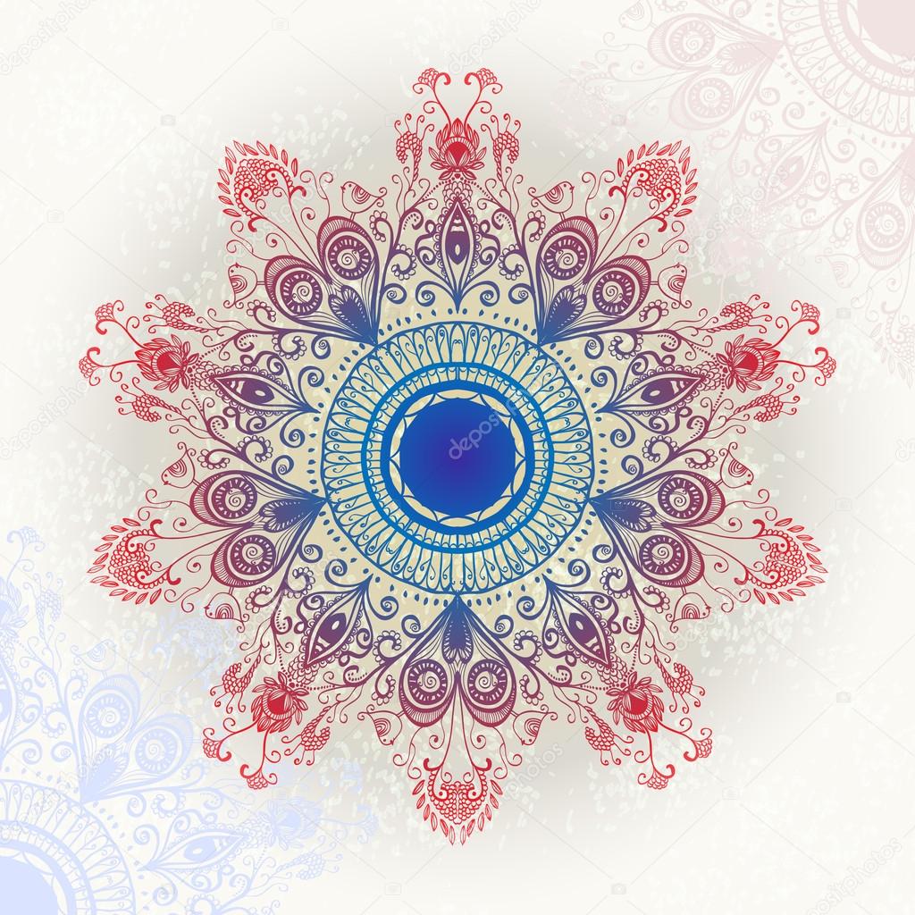 Bright hand drawn circular floral ornament — Stock Vector © tairen10 ...