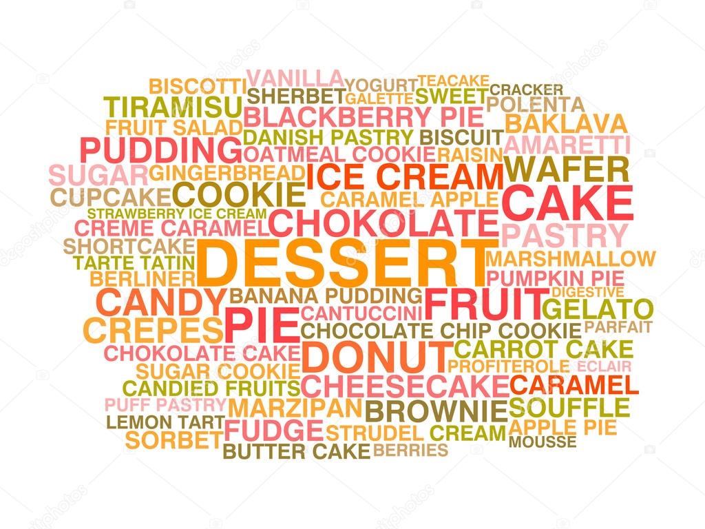 Variety of desserts. Word cloud Stock Vector by ©tairen10 35609205