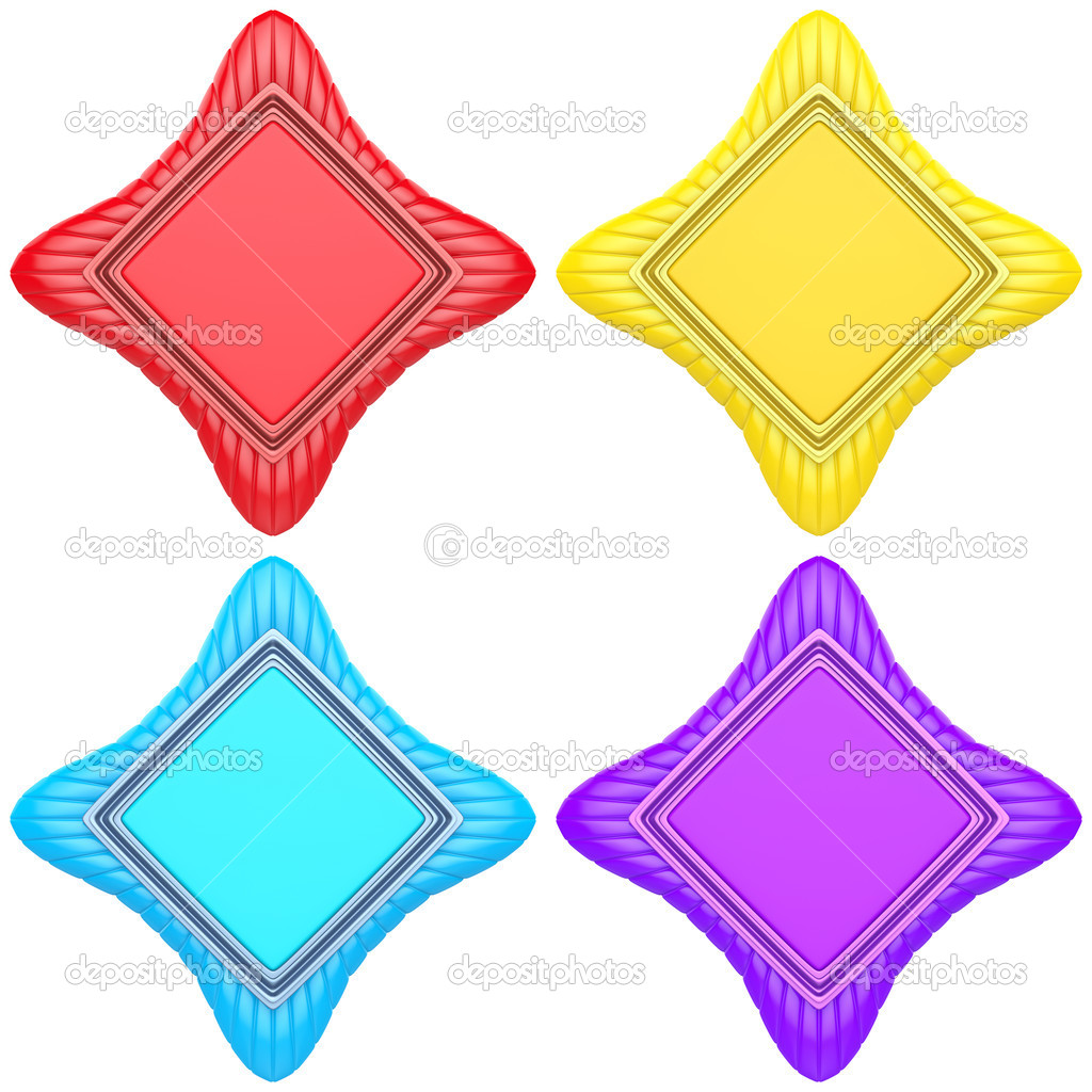 Set of abstract 3d labels isolated on white background. — Stock Photo ...