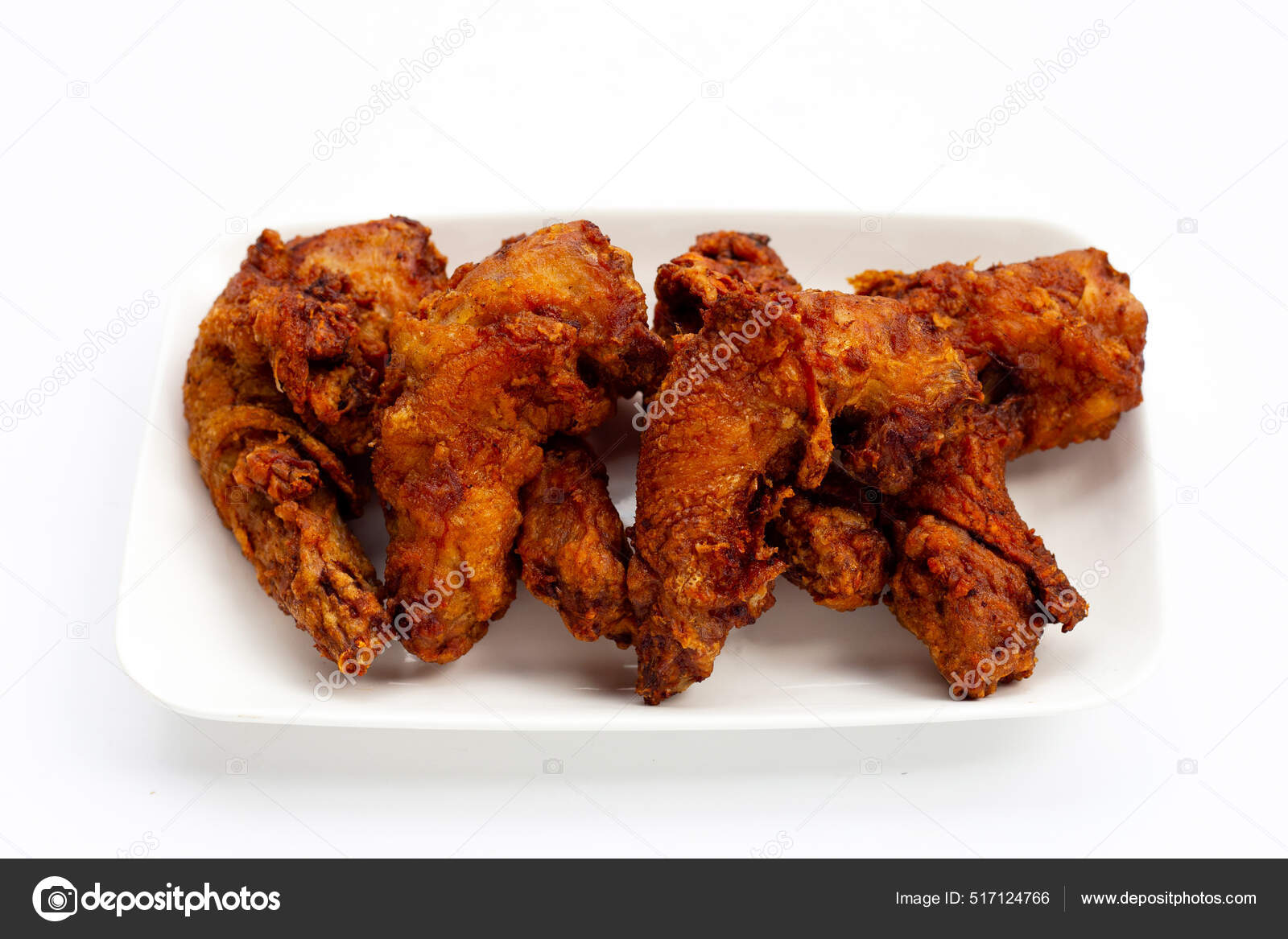 Fried Chicken Necks White Background — Stock Photo © Bowonpat #517124766