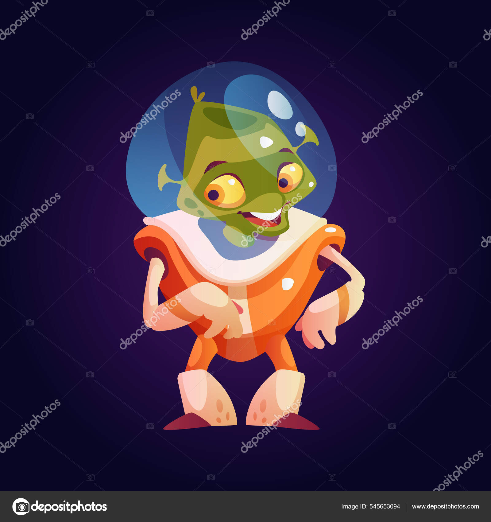 Friendly alien character, outer space personage Stock Vector Image by ...