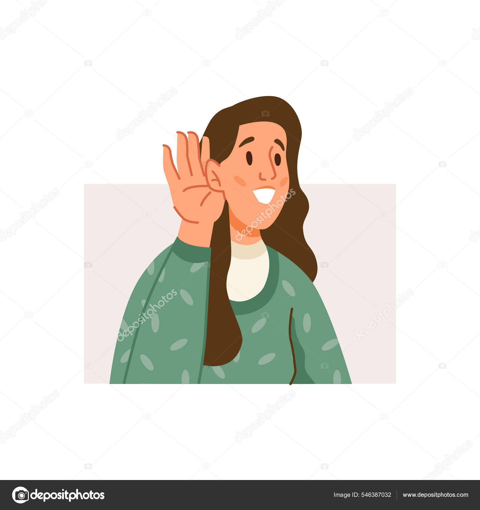 Cartoon Girl Waving Hello