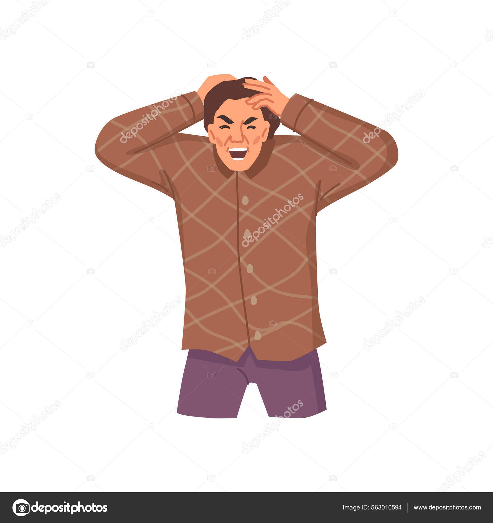 Angry irritated male character shouting vector Stock Vector by ...