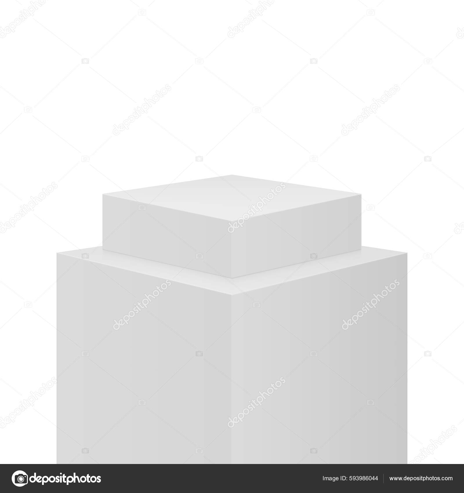 Square Realistic Podium Showroom Foundation Block Cubes Exposition ...