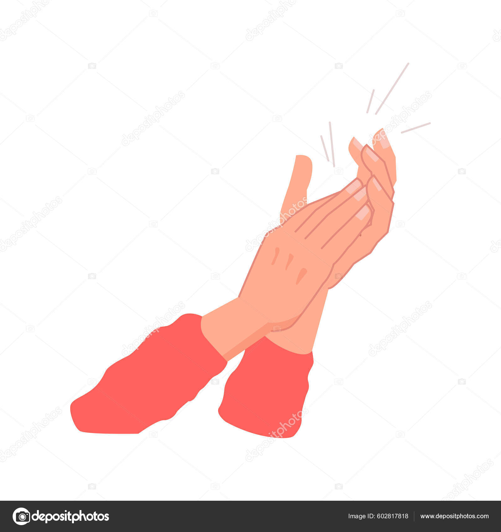 Clapping Hands Isolated Palms Vector Applauding People Appreciation Congratulation Encouragement ...