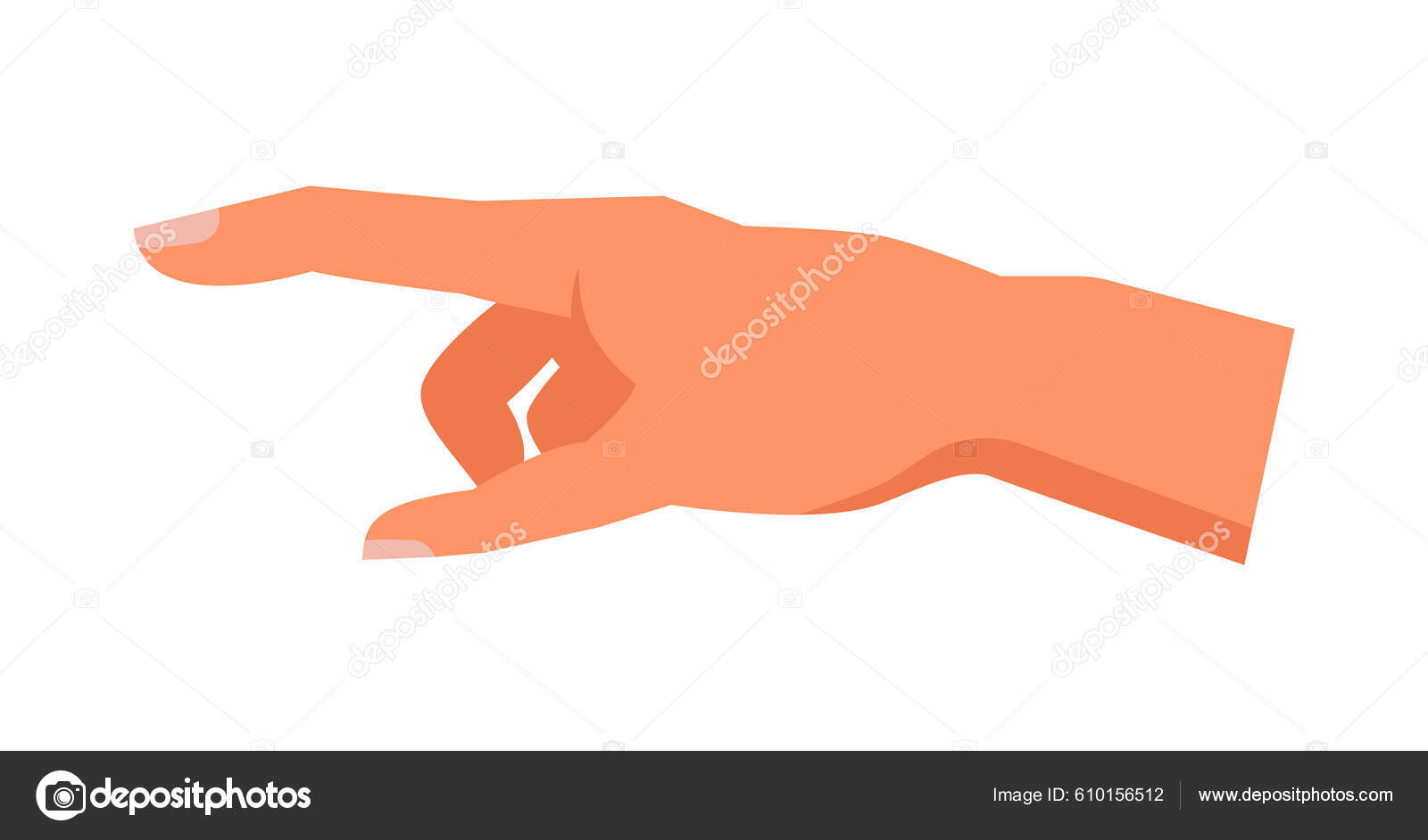 Pointing Finger Showing Direction Isolated Hand Gesture Nonverbal ...