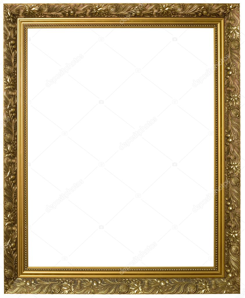 Golden Picture Frame Cutout — Stock Photo © Suljo #22951740