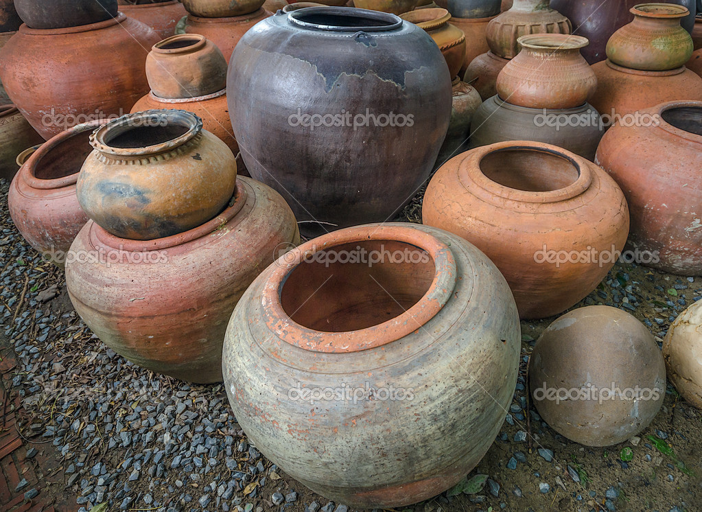 Ancient water jar — Stock Photo © cbenjasuwan #48478087