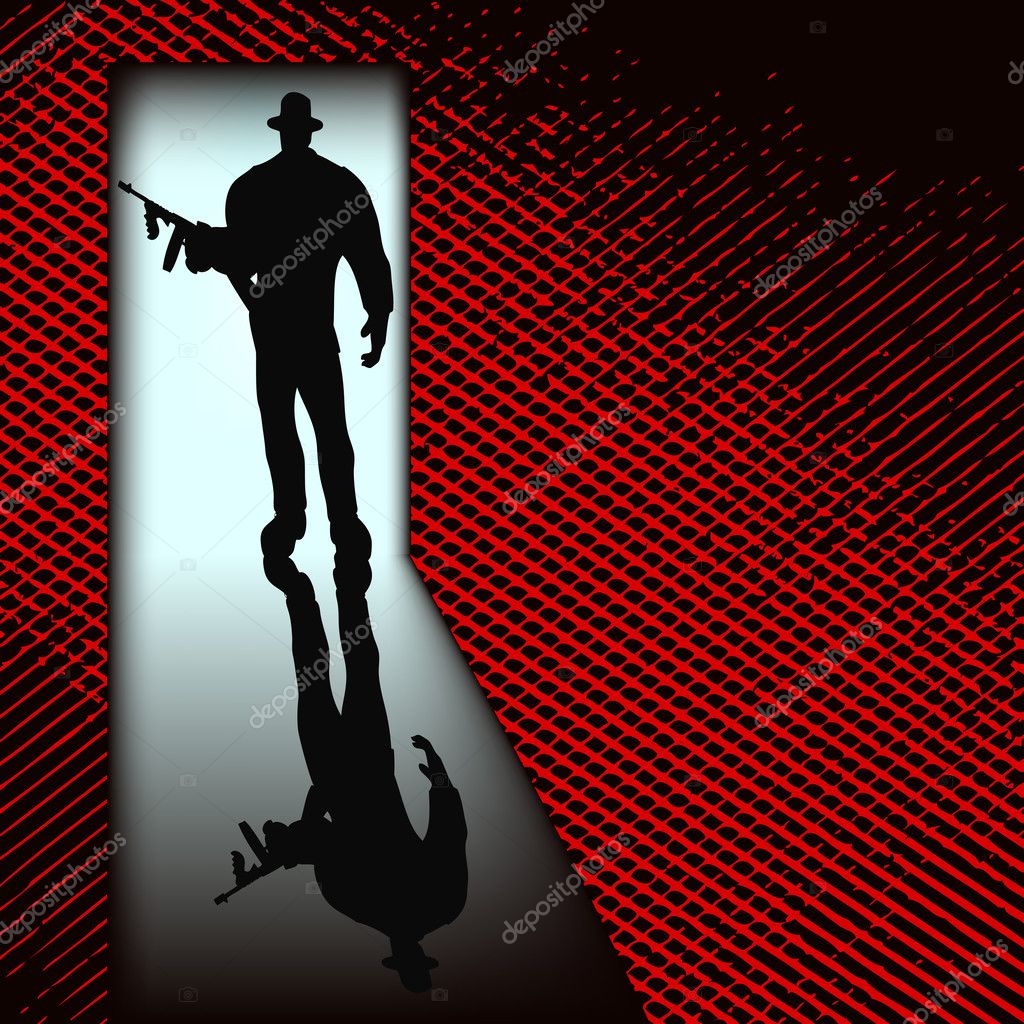 Gangster at the door Stock Vector by ©petrafler 24317521