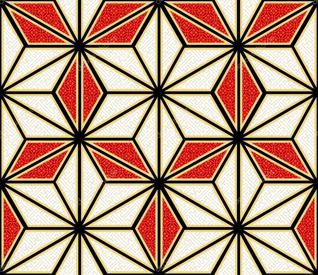 Seamless japanese style asanoha fabric background — Stock Vector ...