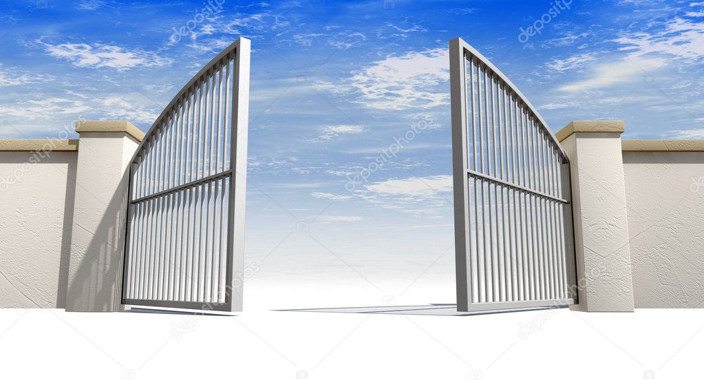 Open Gates And Wall — Stock Photo © albund #12788252