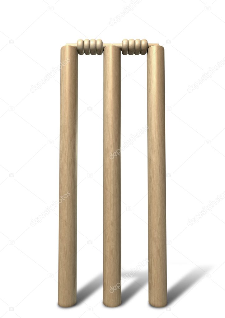 Cricket Wickets Front Isolated — Stock Photo © albund #20337917