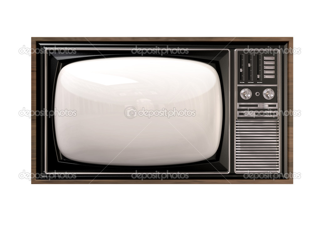 Vintage TV Isolated Front Stock Photo by ©albund 21174127