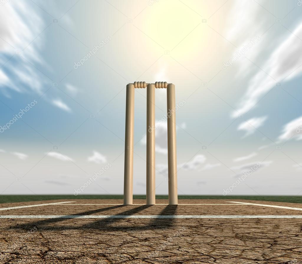 Cricket Pitch And Wickets Front Stock Photo by ©albund 23130078