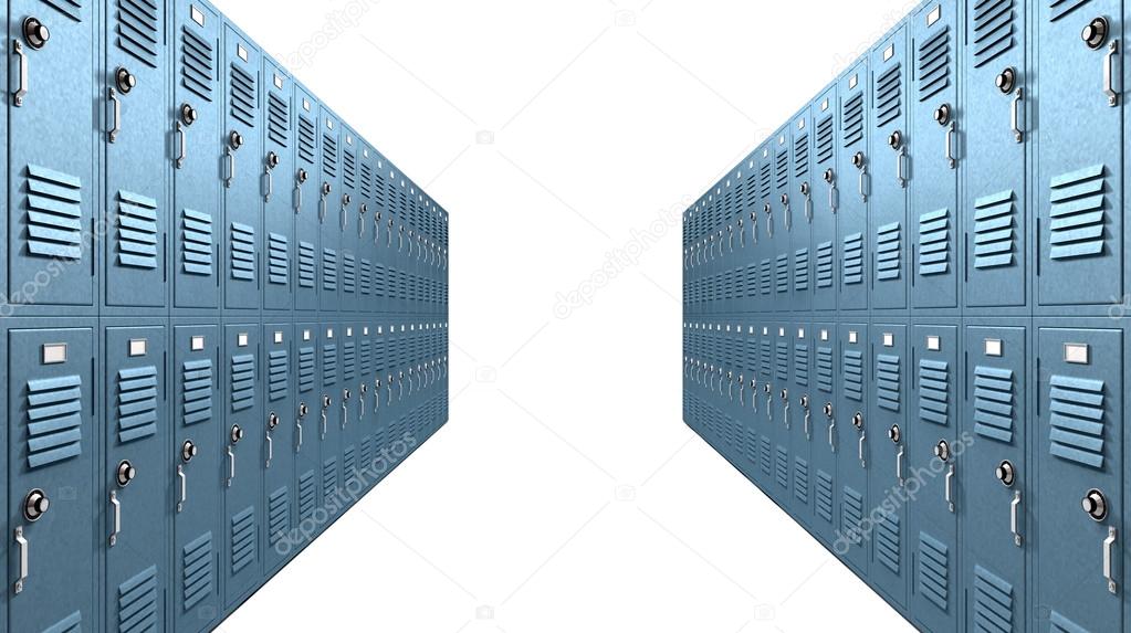 Blue School Lockers Pasillo Perspectiva 2023