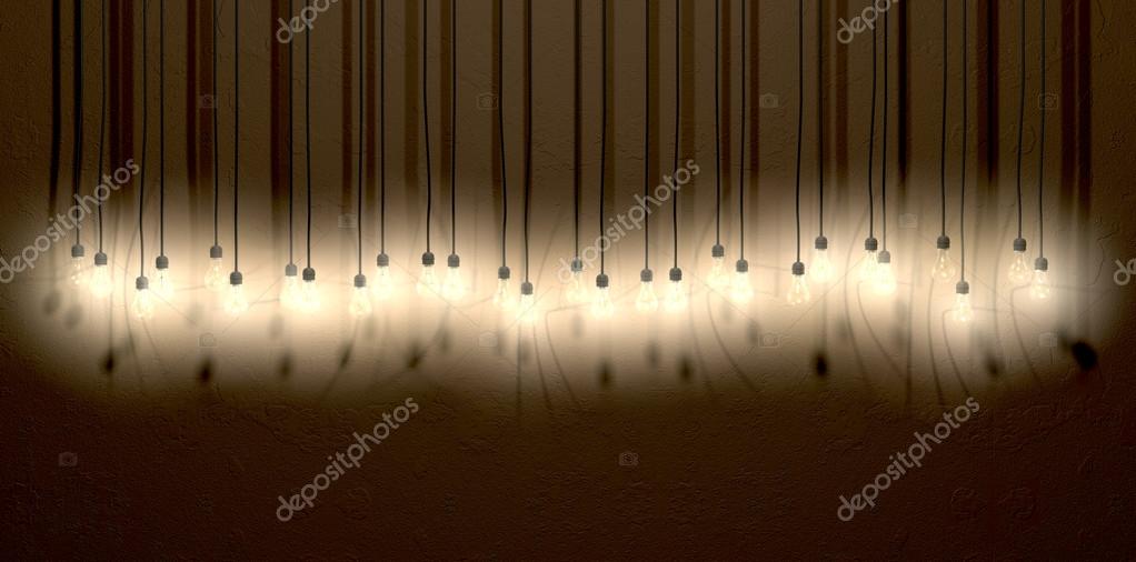 Light Bulb Hanging Wall Arrangement Front Stock Photo by ©albund 25580849
