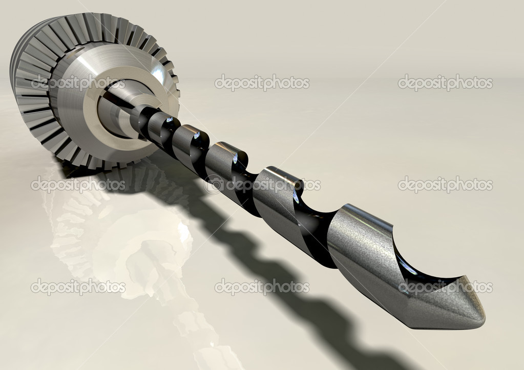 Metal Drill Chuck And Bit Wide Angle On Surface Stock Photo by ©albund ...