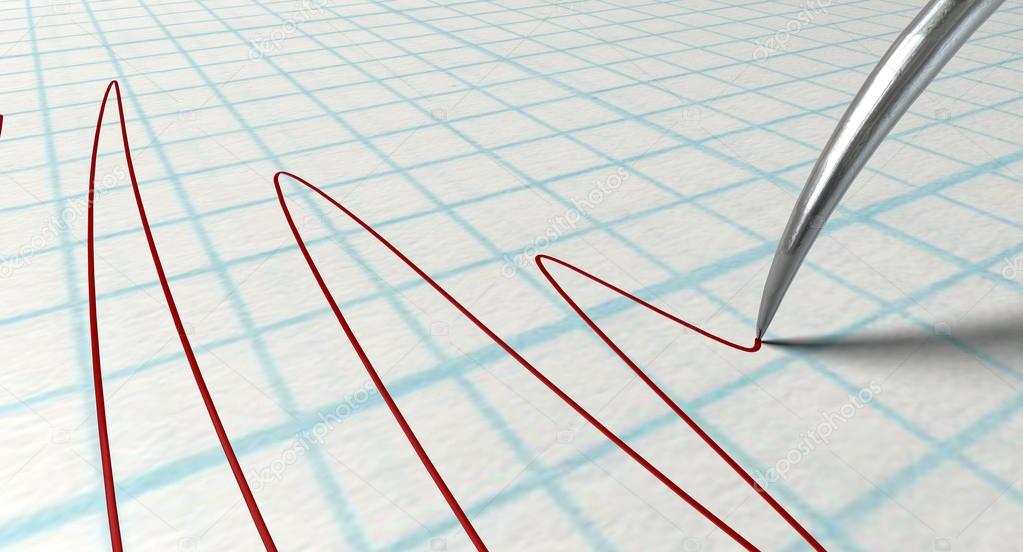 Polygraph Needle And Drawing — Stock Photo © albund #46086843