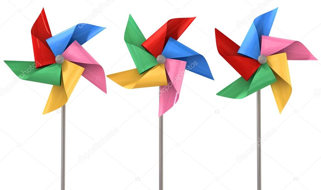 Colorful Pinwheels Isolated — Stock Photo © albund #46388949