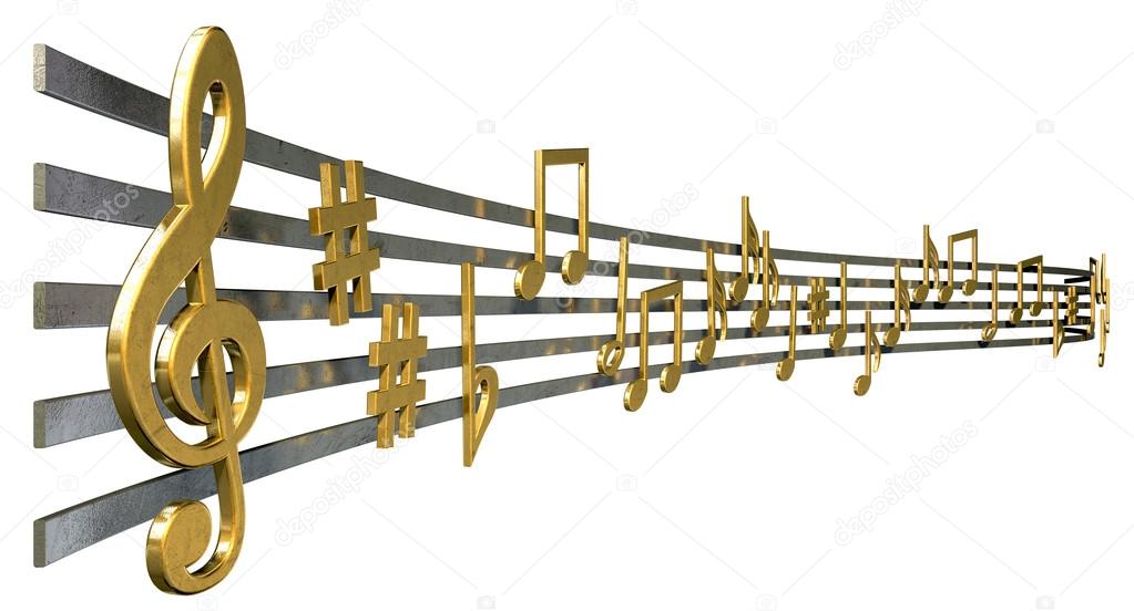 Gold Music Notes Moving