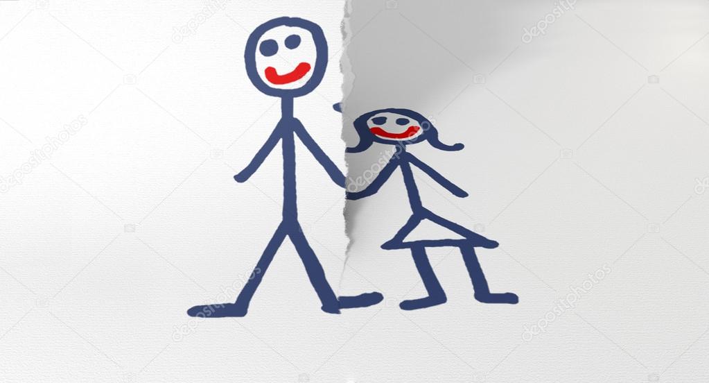 Paper Tearing Couple Apart — Stock Photo © albund #48995601
