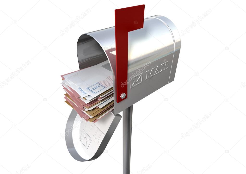 Retro Mail Box And White Envelope Stack Stock Photo by ©albund 51071413