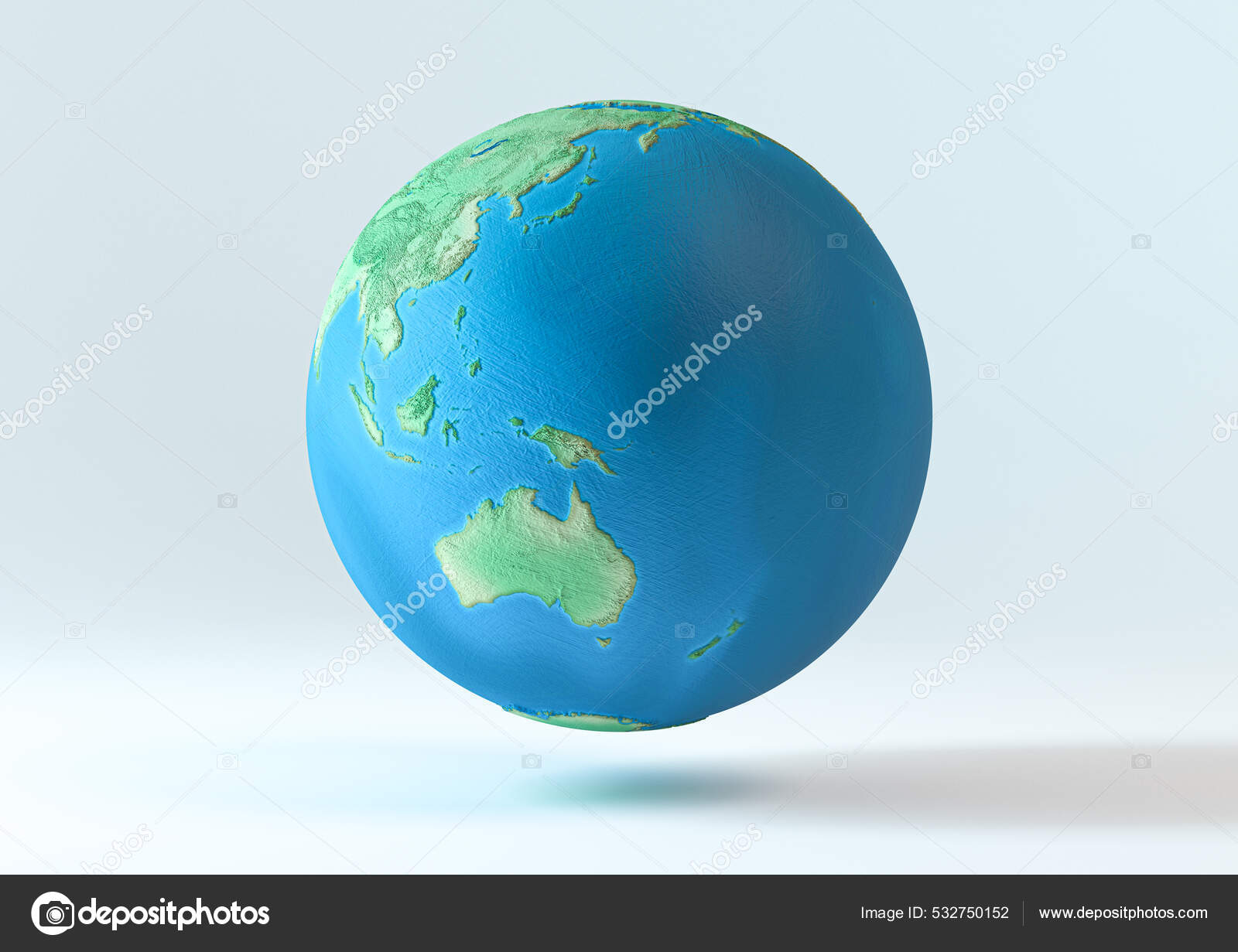 Stylized Illustrated Planet Height Elevation Floating Studio Background ...