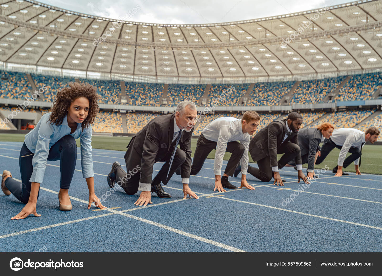 Business People Running Track