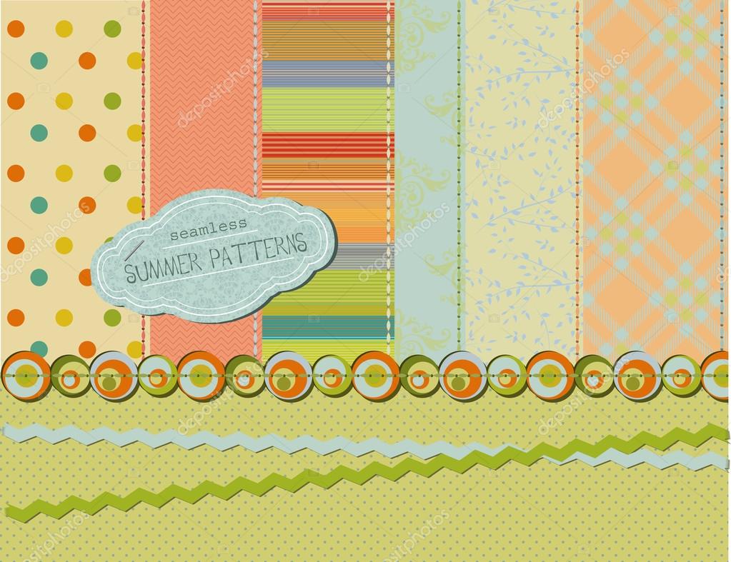 Set of seamless summer patterns Stock Vector by ©LanaN. 27317739