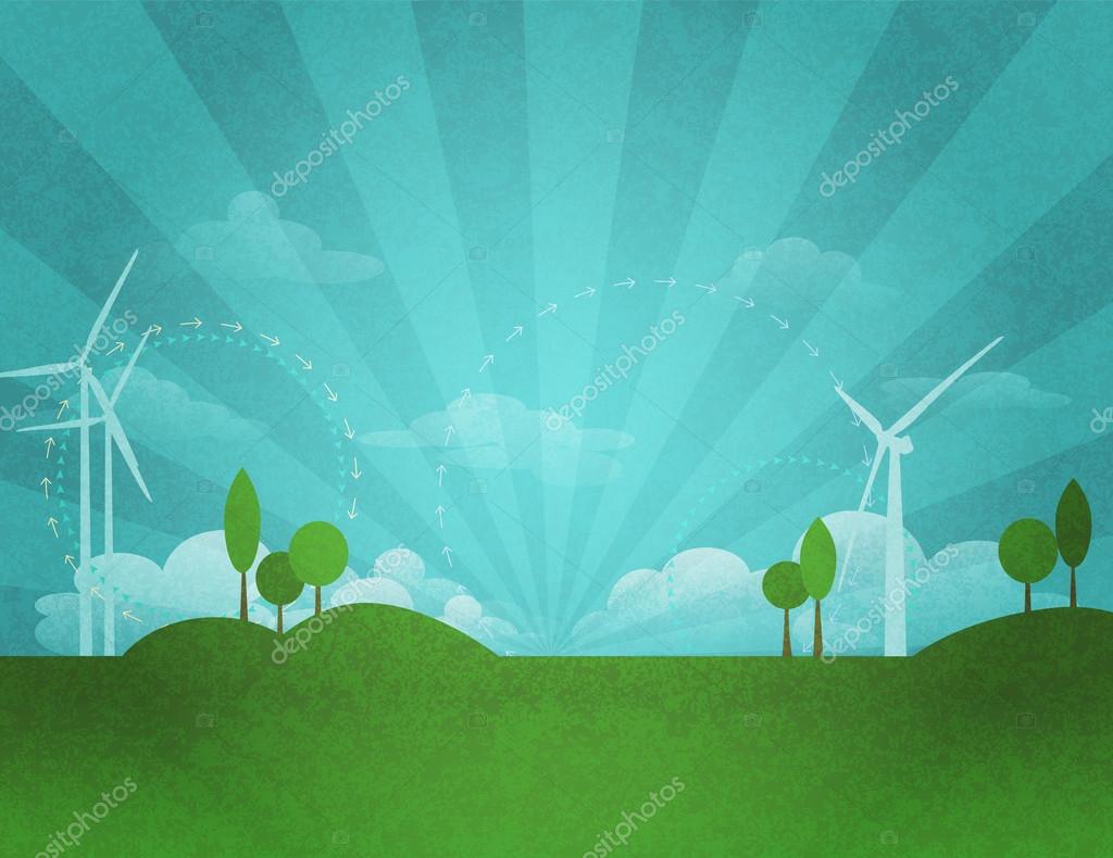 Clean air and green landscape — Stock Vector © LanaN. #27317839
