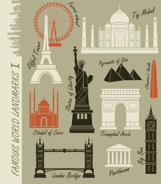 World Famous Landmarks Stock Vector Image by ©LanaN. #9221035