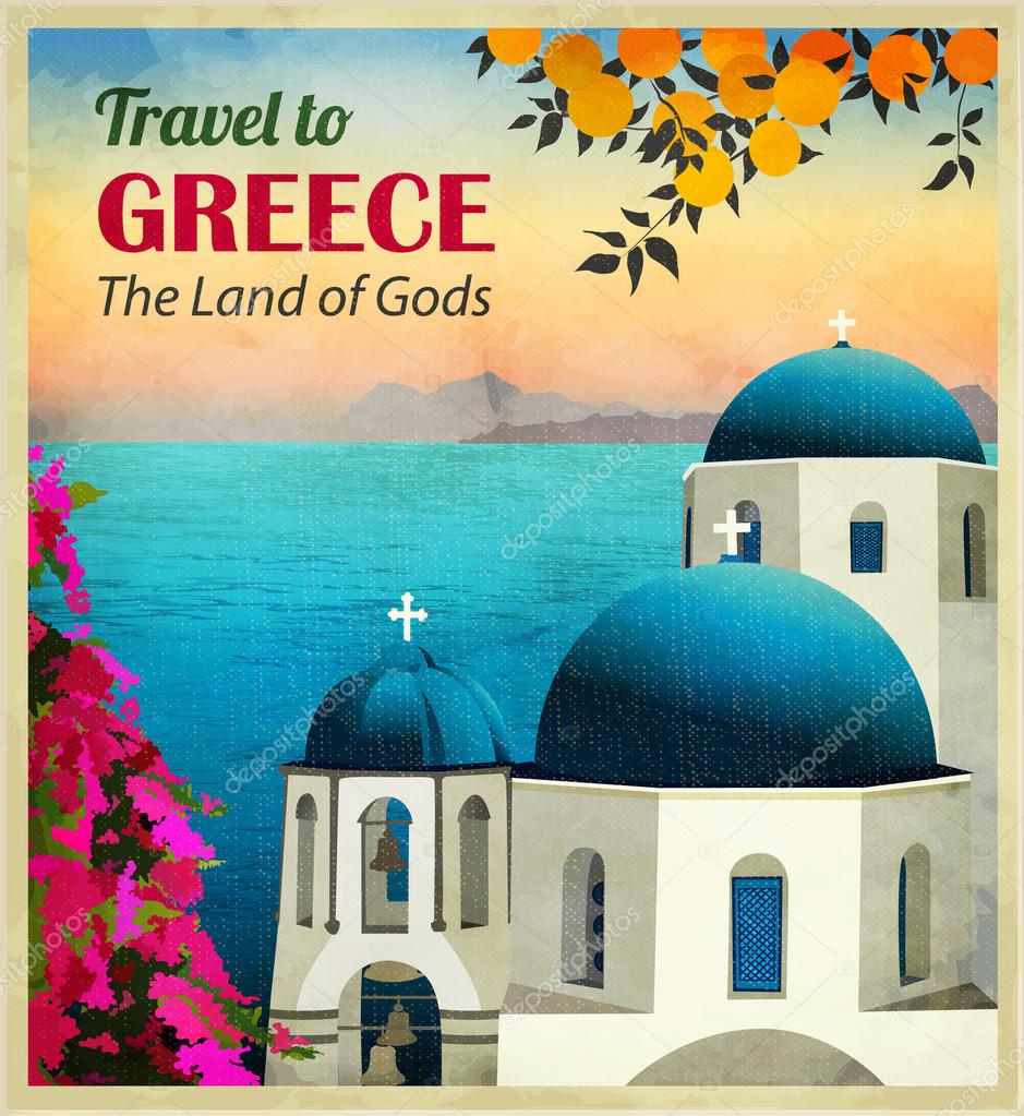 Travel to Greece Poster Stock Vector Image by ©LanaN. #51178783