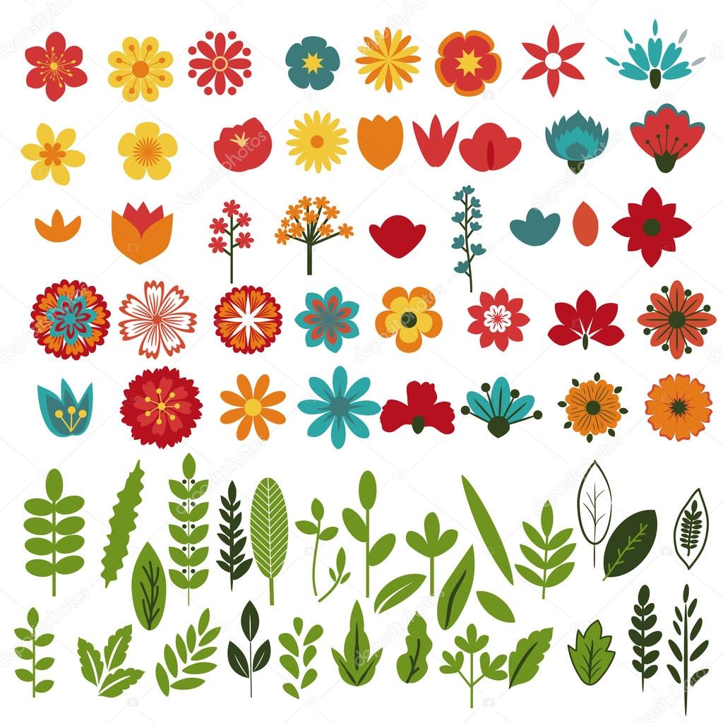 Flowers set Stock Vector Image by ©elyomys #34960845
