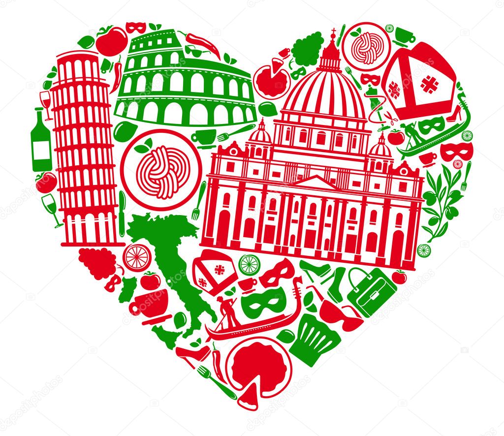 I love Italy — Stock Vector © Klava #18591057