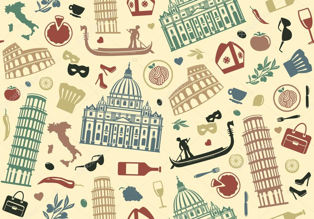 Seamless background of Italy Stock Vector Image by ©Klava #50558969