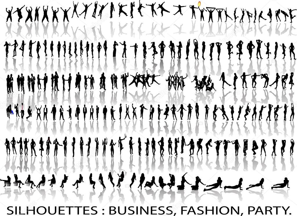 Big set of vector silhouettes Stock Vector Image by ©miloje #17890569