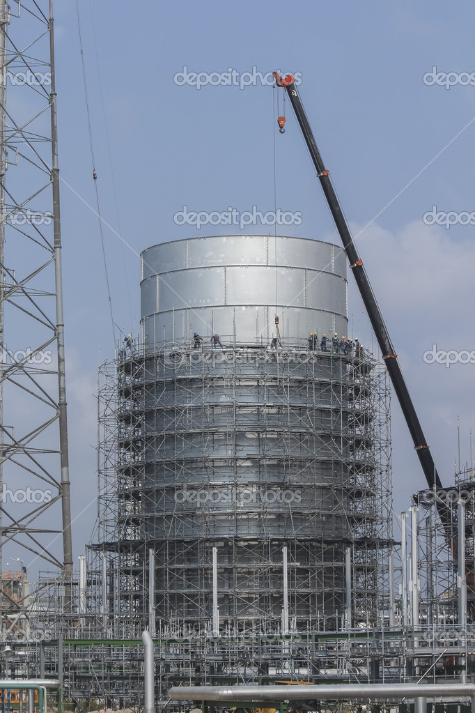 Tank storage foundation with scaffolding — Stock Photo © supakitmod ...