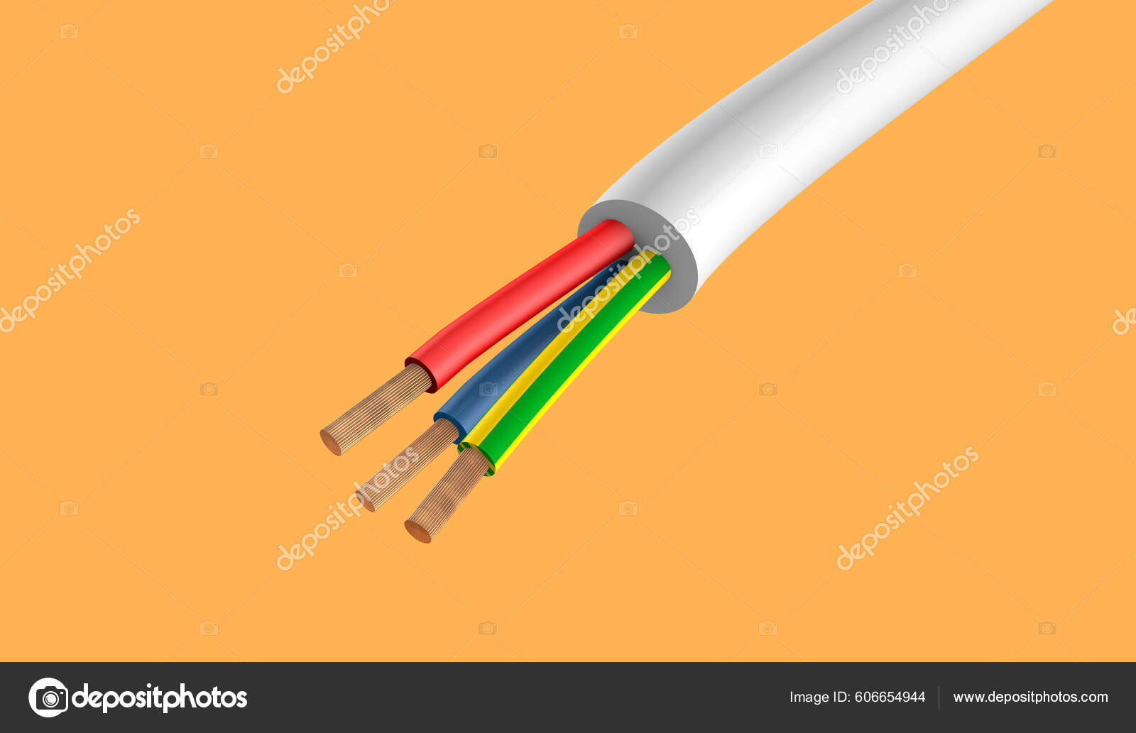 Rendering Part Three Pole Electric Cable — Stock Photo © jacklondon ...