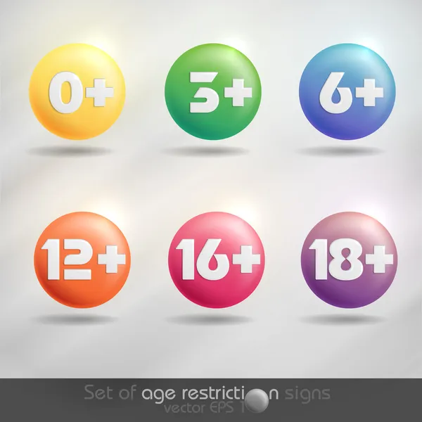 Age restriction signs , symbols — Stock Vector © vectorguy #34464523