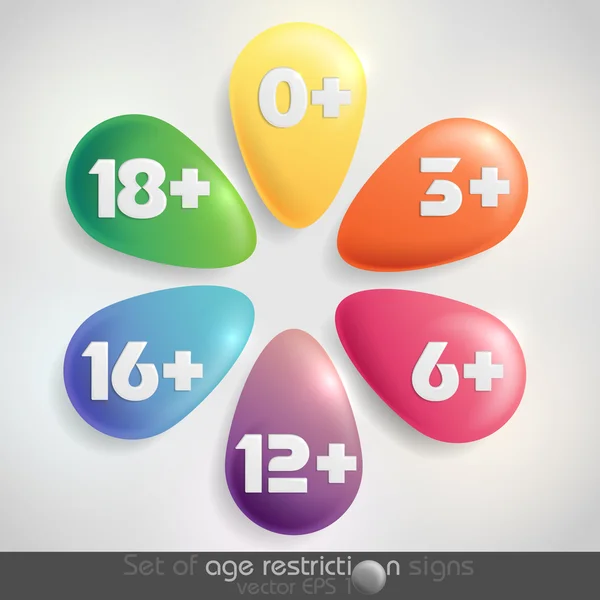 Age restriction signs , symbols — Stock Vector © vectorguy #34464523
