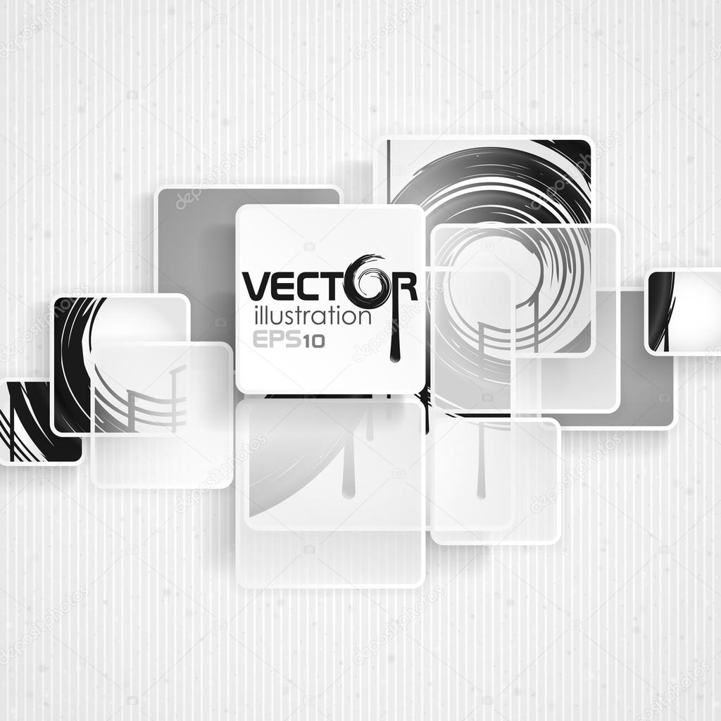 White Square Element On Stripes Background. Stock Vector Image by ...