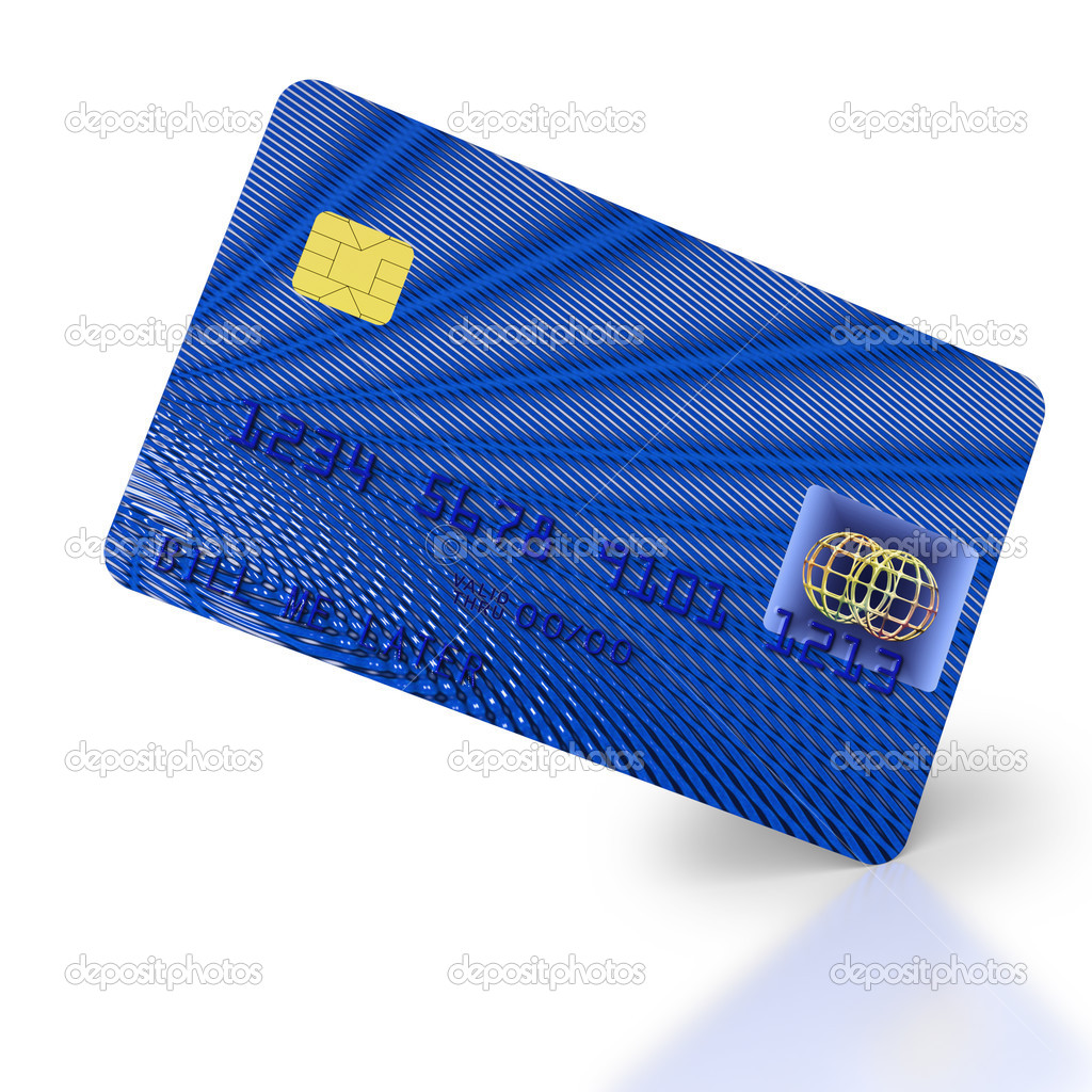 Inclined blue credit card — Stock Photo © billdayoneDP #23502439