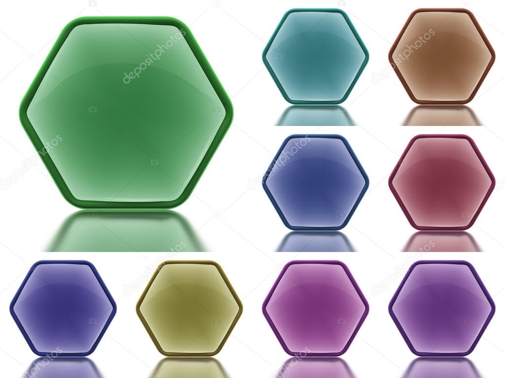 Set de 9 botones aqua con reflejo de luz 2025